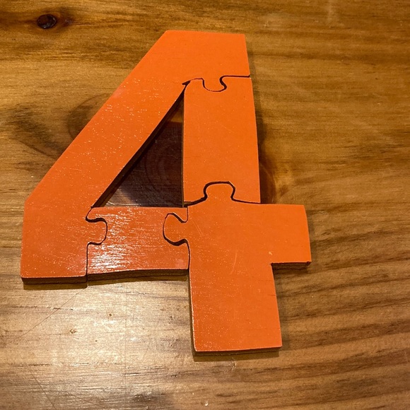 Ooak | Toys | 4 4th Birthday 4pc Wooden Four Puzzle Jigsaw Number ...